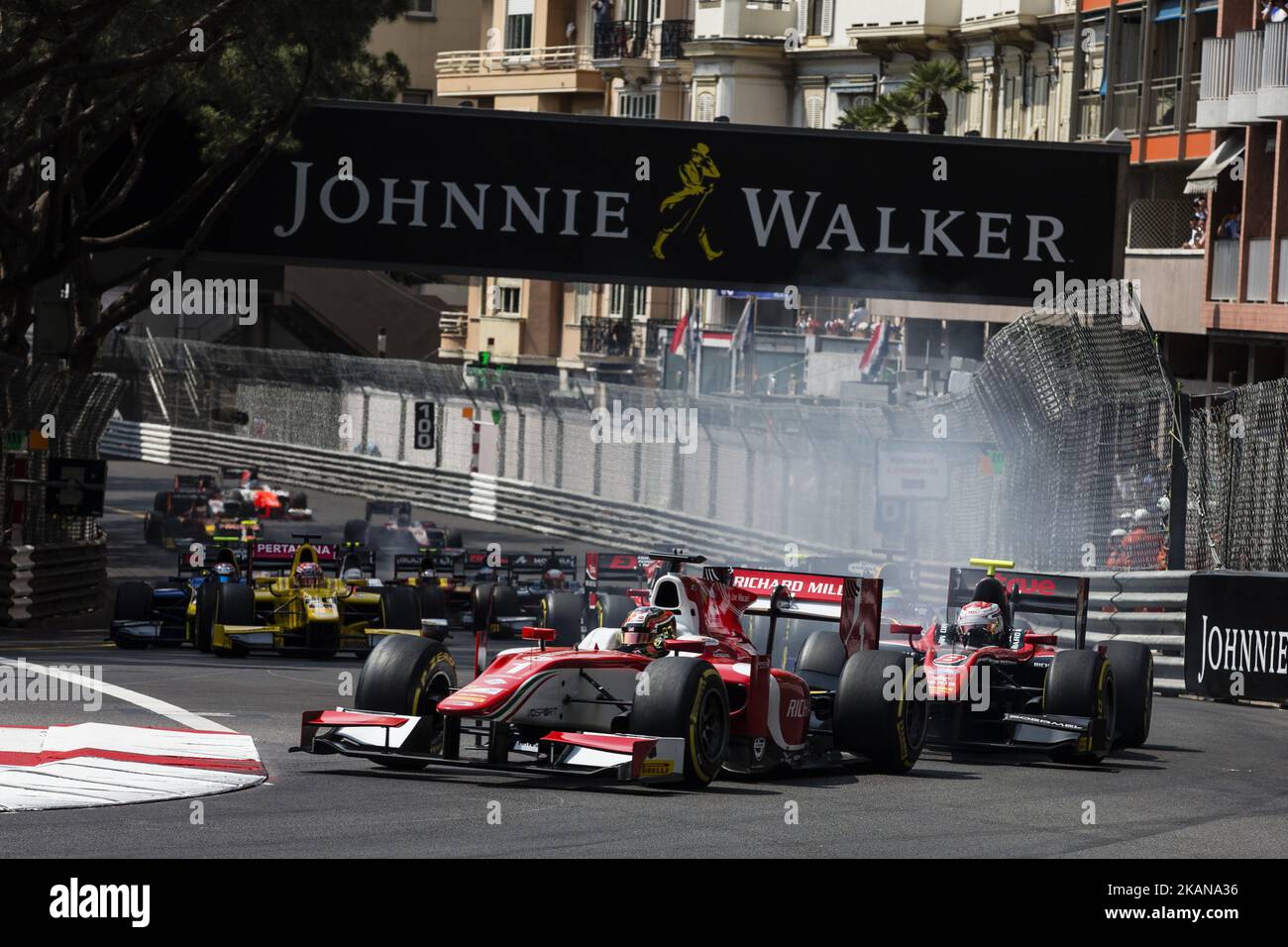 F2 Race start with 01 LECLERC Charles from Monaco of Prema Racing at ...
