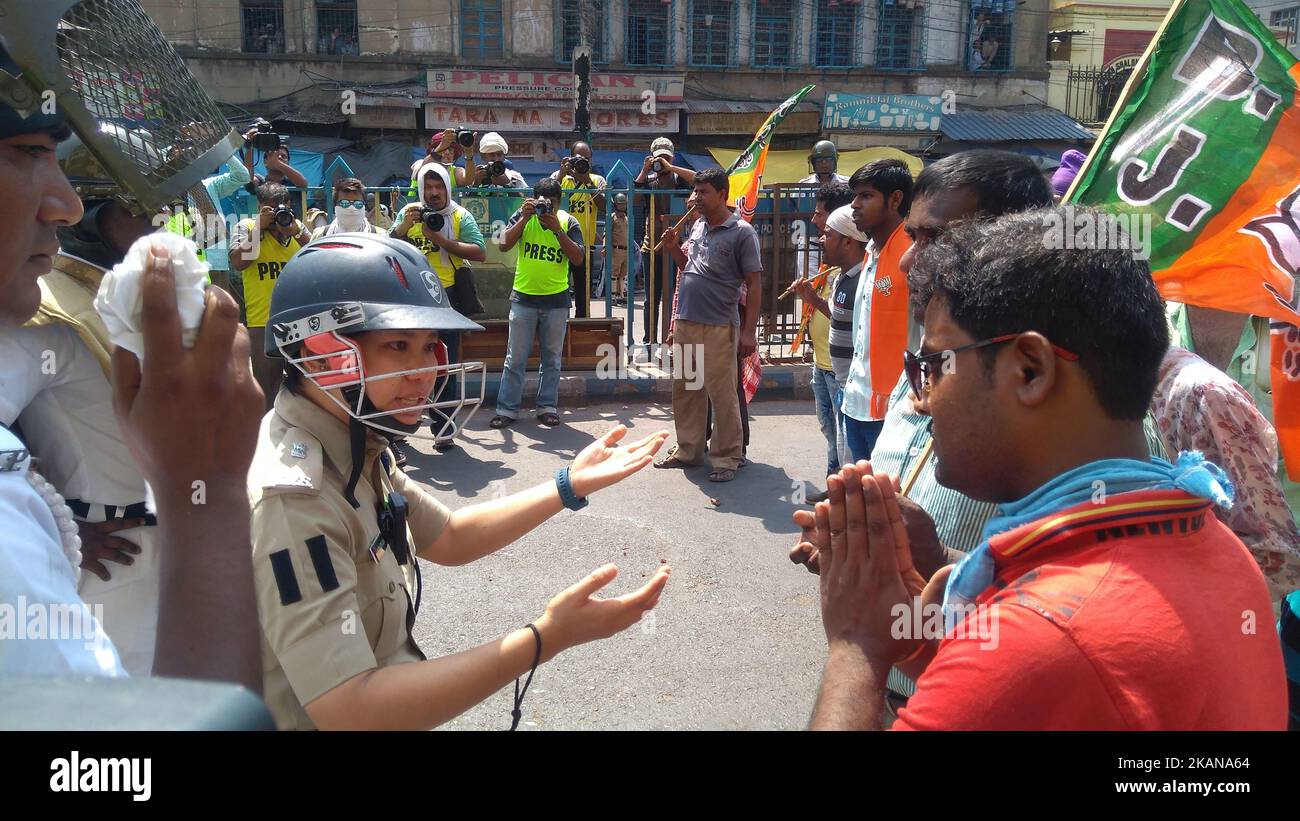 Indian Police officer IPS Aparajeeta Rai during Bharatiya Janta Party ...