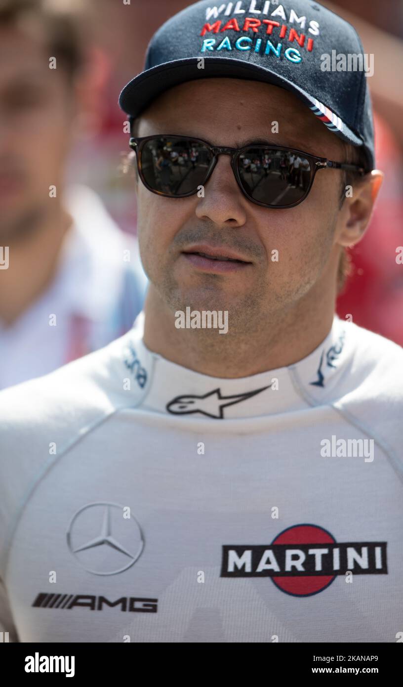 Felipe Massa of Brazil and Williams Martini Racing driver arrive to the ...