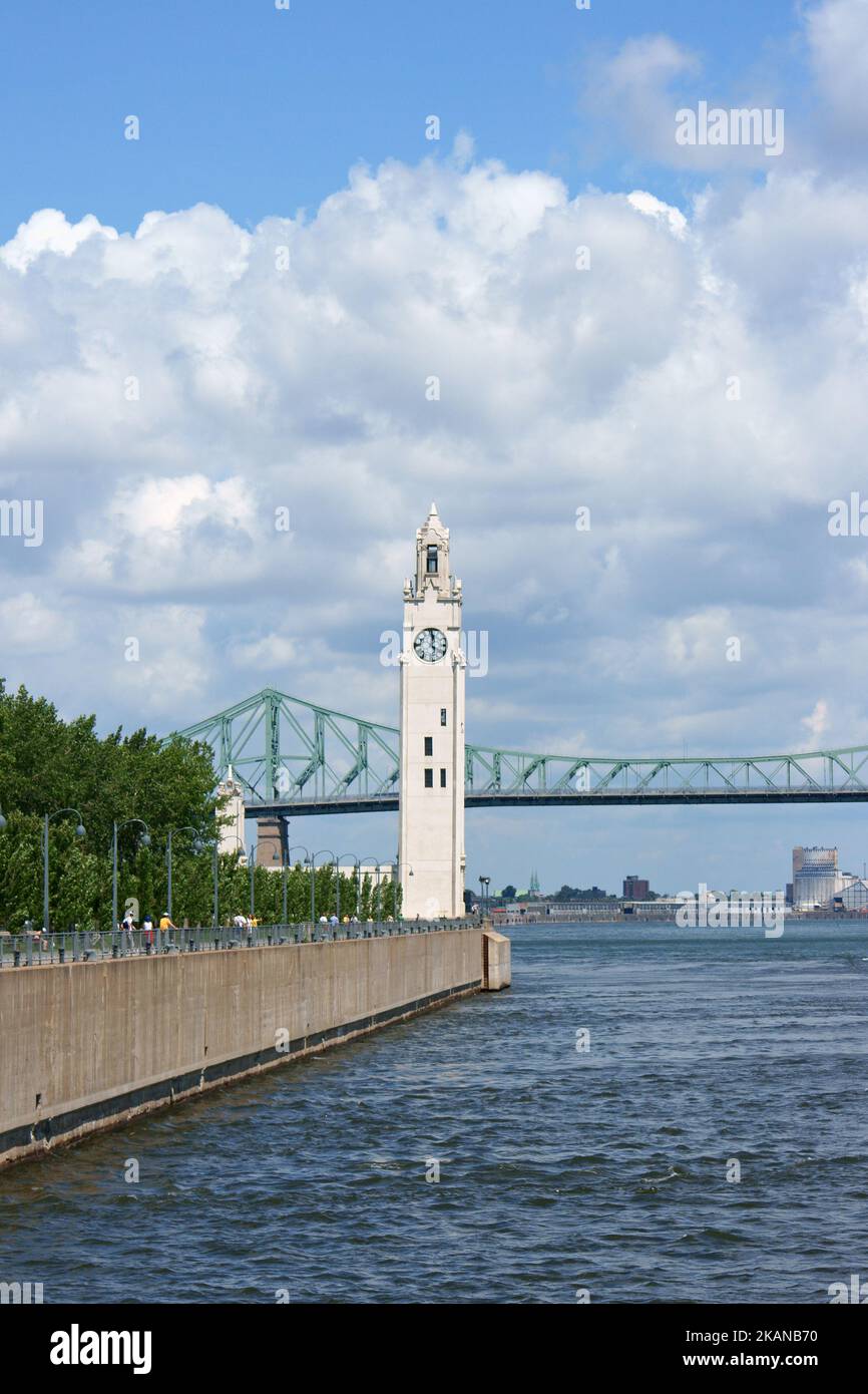 Montreal clock tower is at the entrance of the old port (Quai de l ...