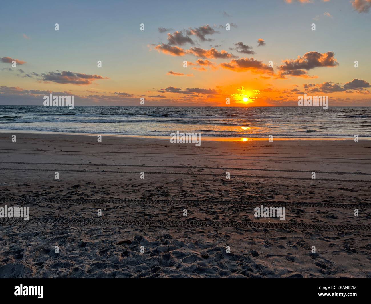 A beautiful Sunrise at Cocoa Beach, Florida on the Atlantic Ocean coast ...