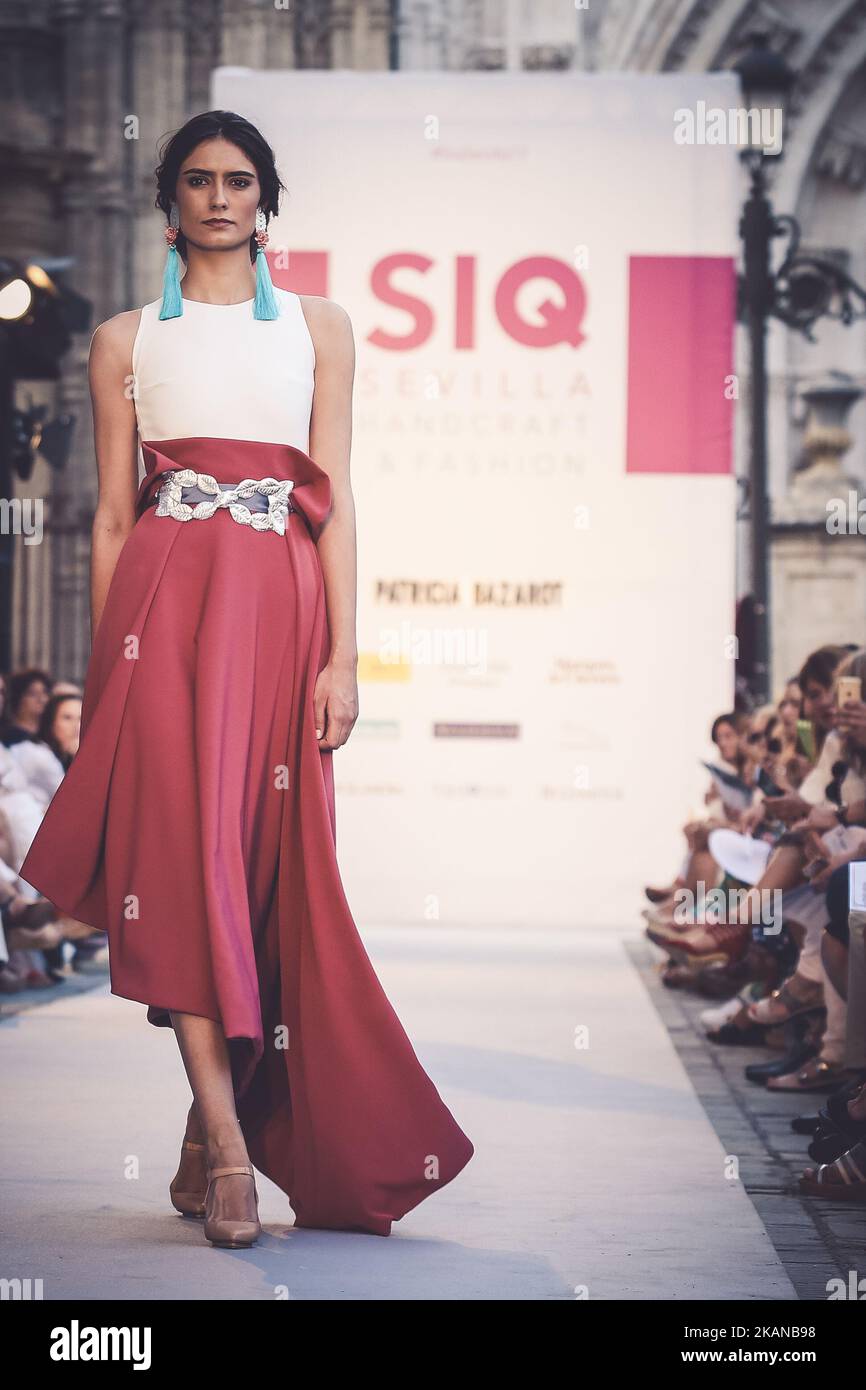 Model of Paticia Bazarot walks on the catwalk in Seville on May 26 ...