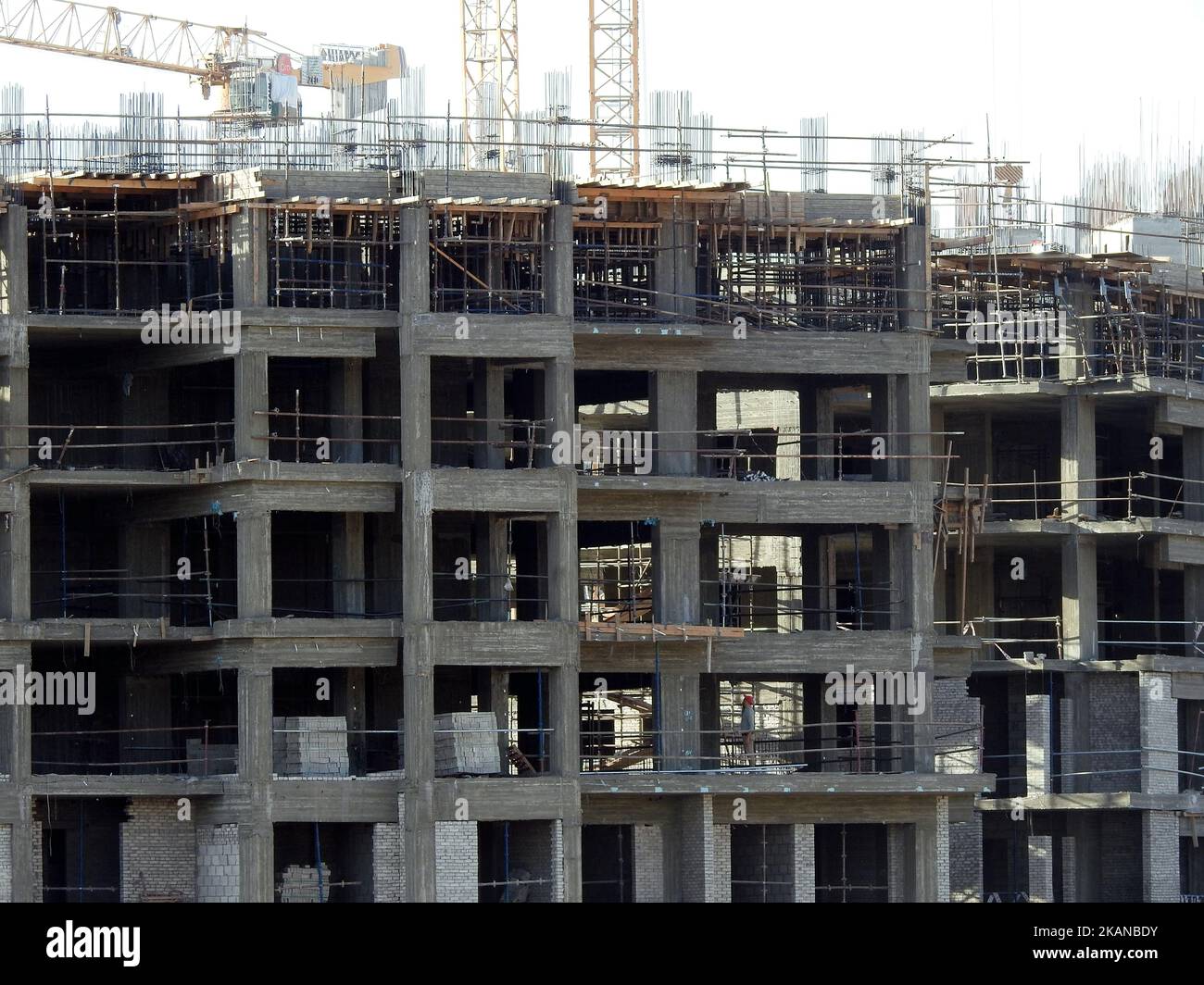 Giza, Egypt, October 16 2022: A construction site of new rise up of new ...