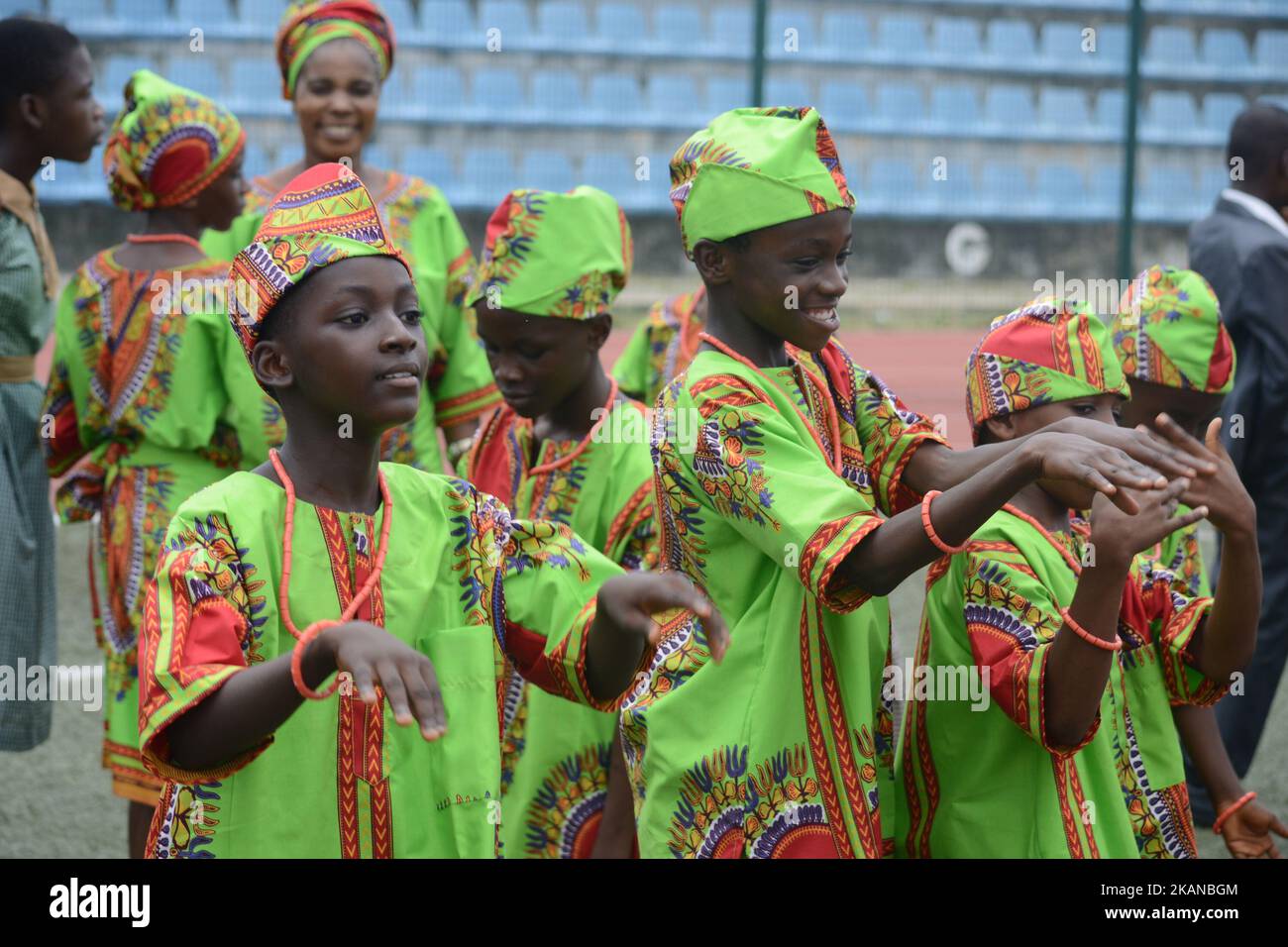 Pupils in native attire dance during the Childrenâ€™s Day parade at ...