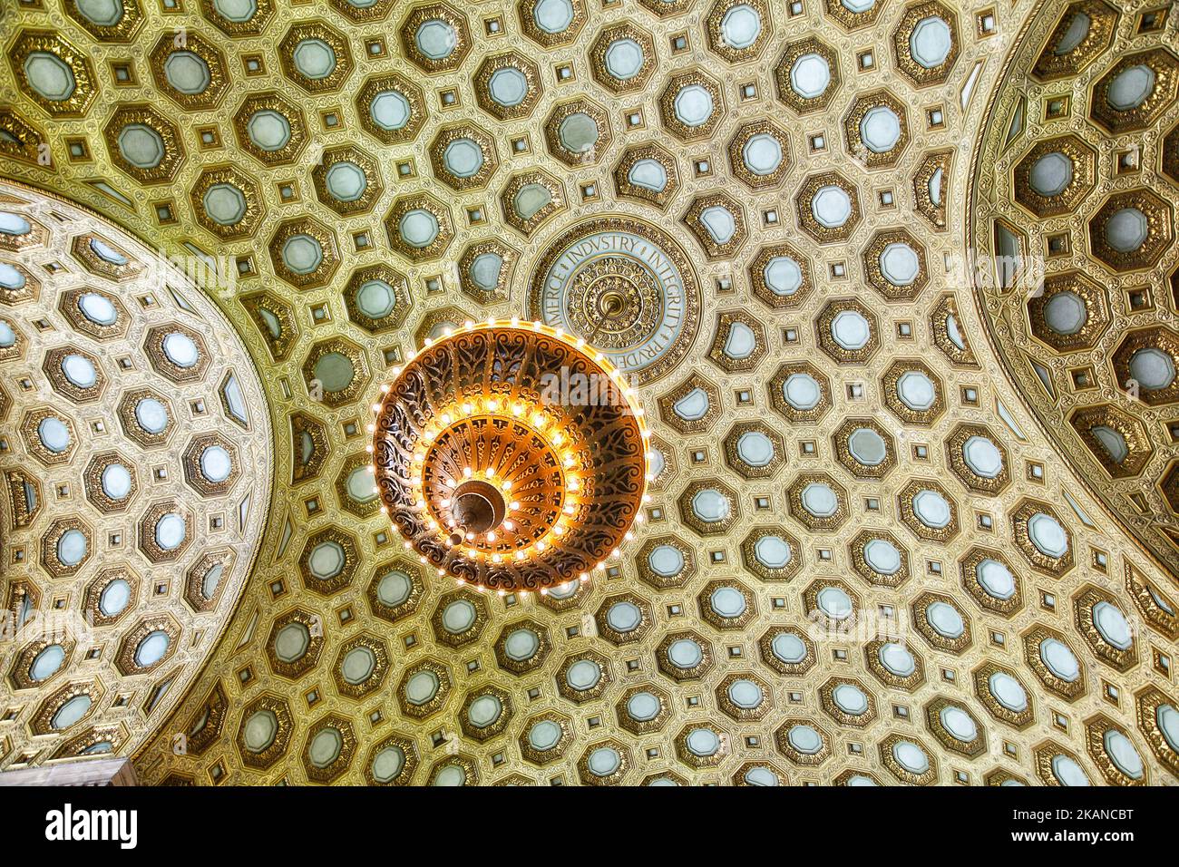 Ornate coffered ceiling in the Commerce Court Building in downtown ...
