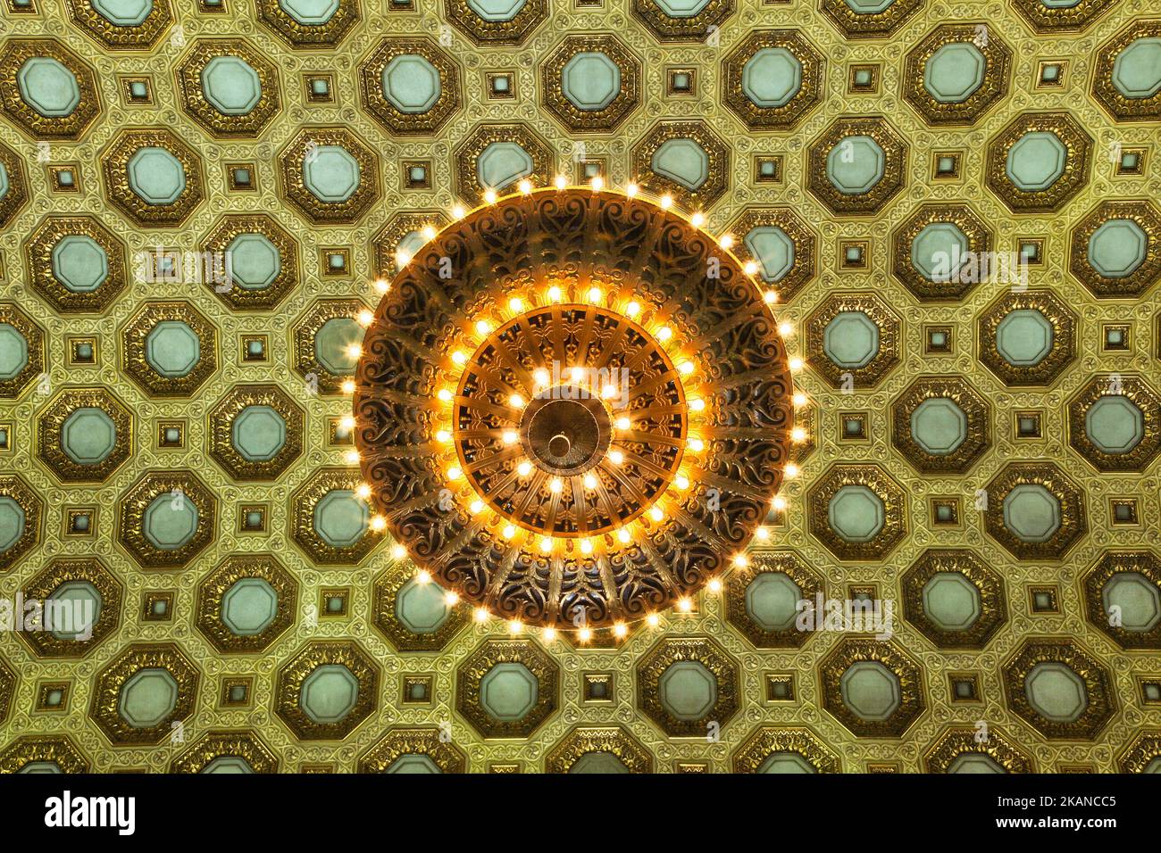 Ornate coffered ceiling in the Commerce Court Building in downtown ...