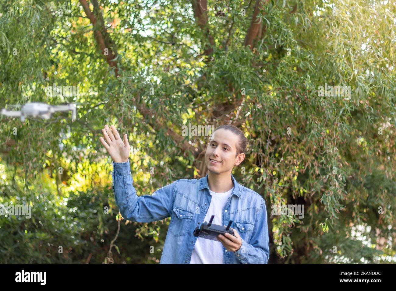 Waving at a helicopter hi-res stock photography and images - Alamy