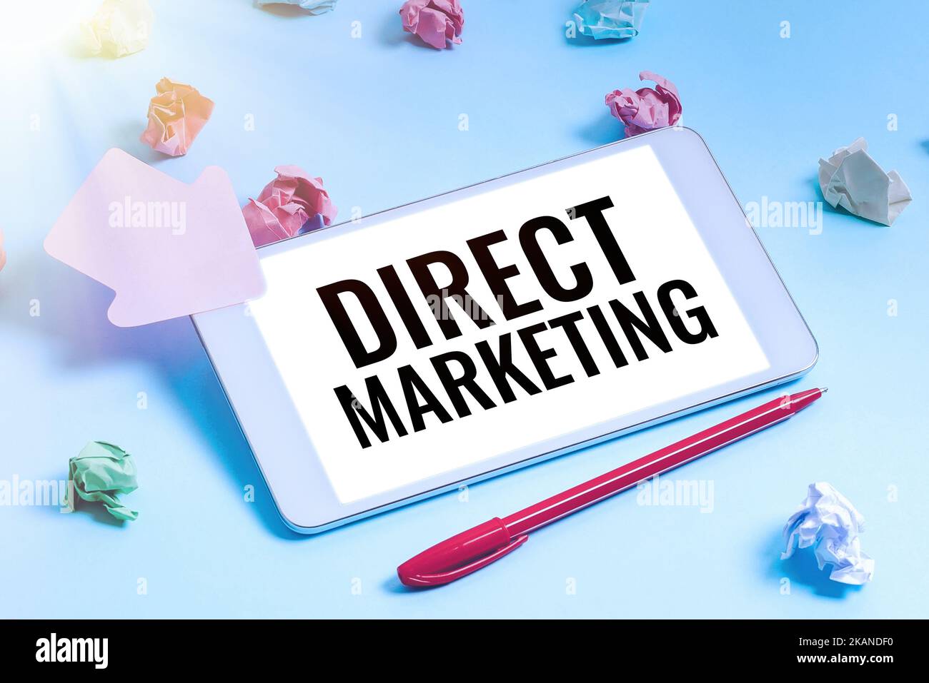 Text sign showing Direct Marketing. Business idea business of selling ...