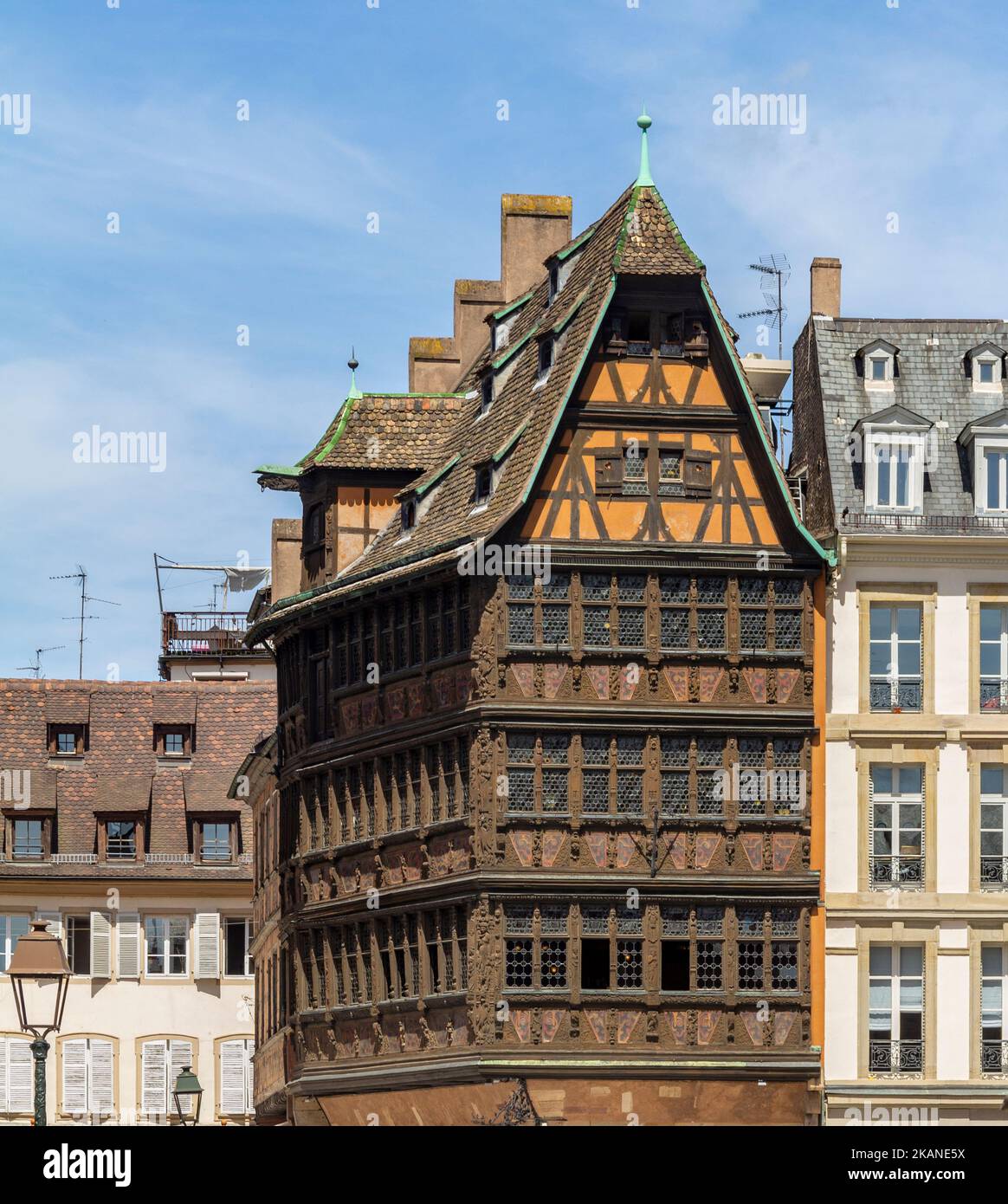 Idyllic impression showing the Kammerzell House in Strasbourg, a city ...