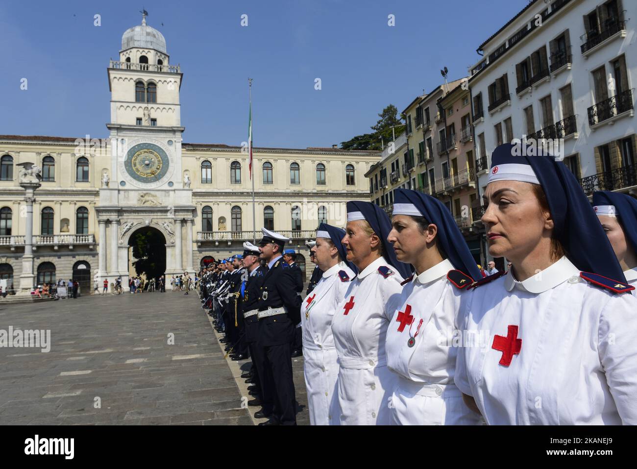 Members of the Italian Red Cross attend the military parade during the ...