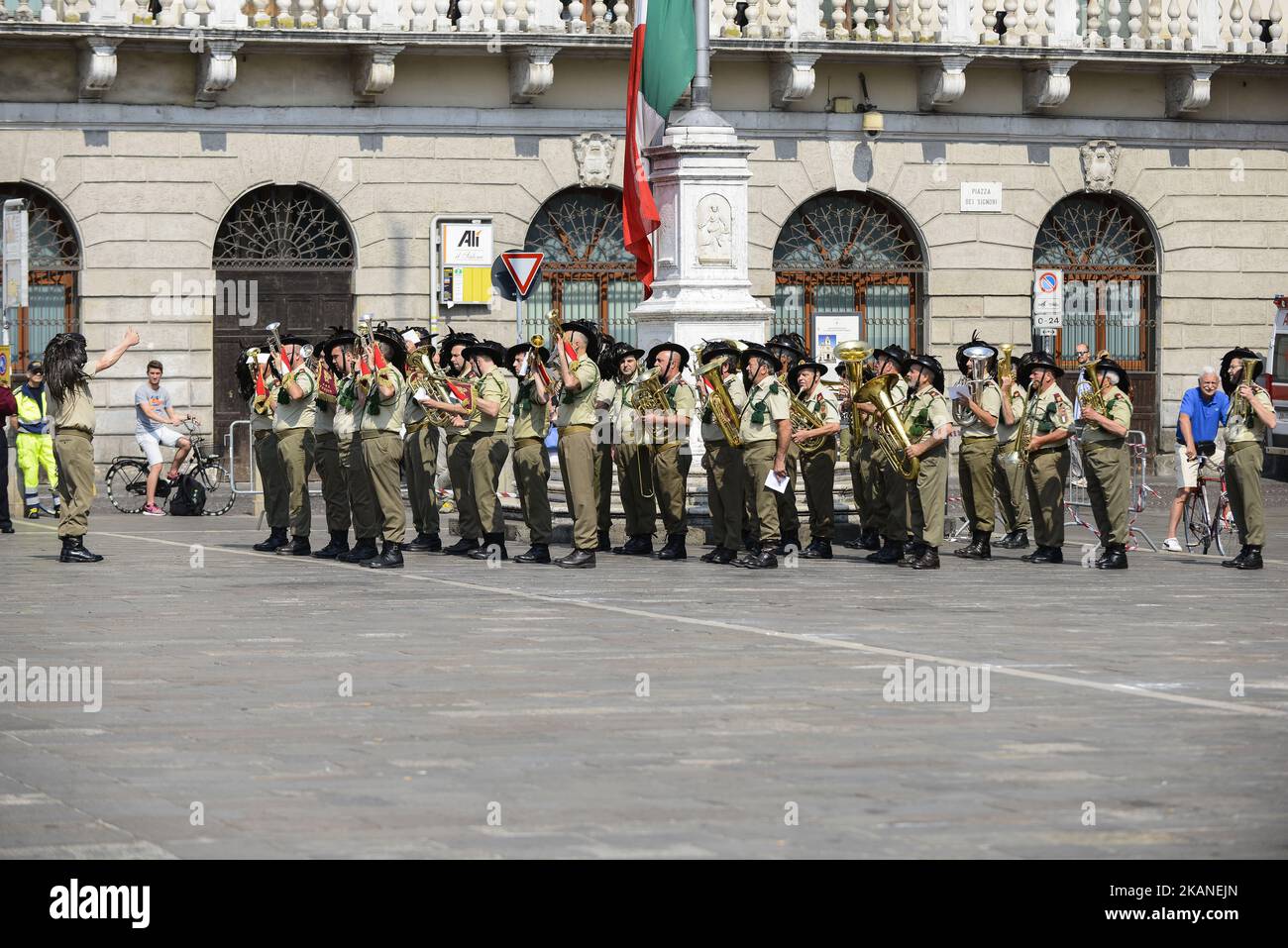 Italian Bersaglieri attend the military parade during the celebrations ...