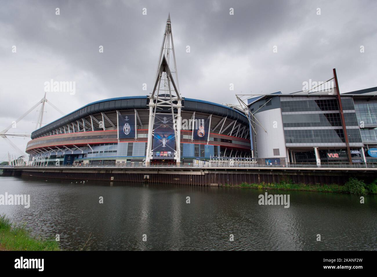 A general view of the National Stadium of Cardiff on the eve of the ...