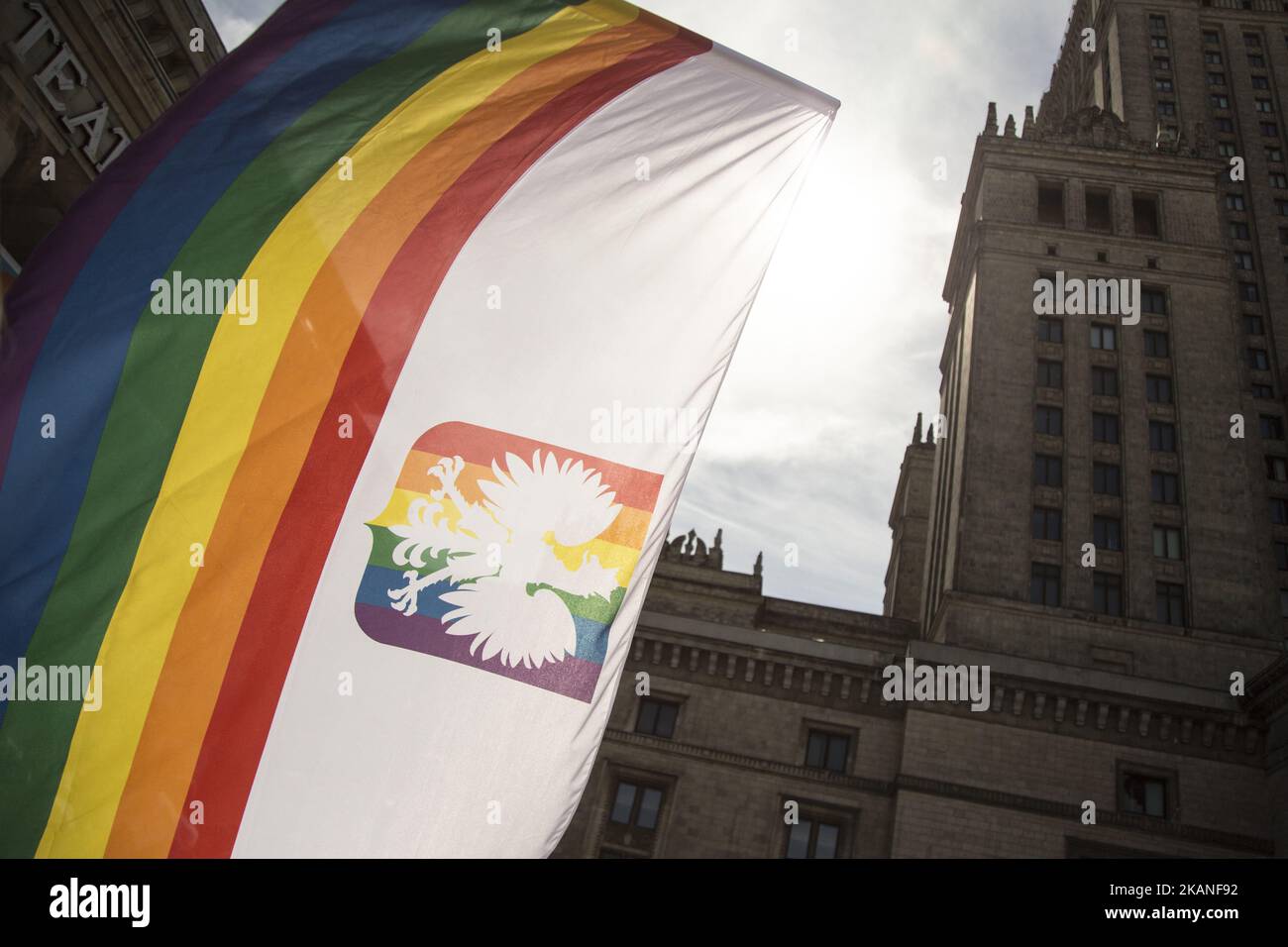 Altered polish flag during 17th Equality Parade (Parada Rownosci) in ...