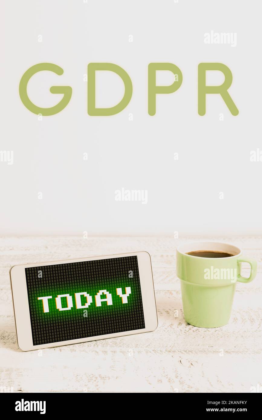 Conceptual display Gdpr. Word for regulation in EU law on data ...