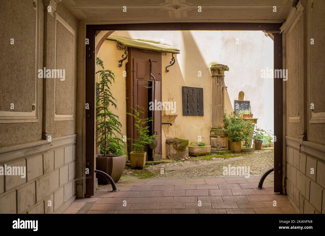 Patio in Strasbourg, a city at the Alsace region in France Stock Photo ...