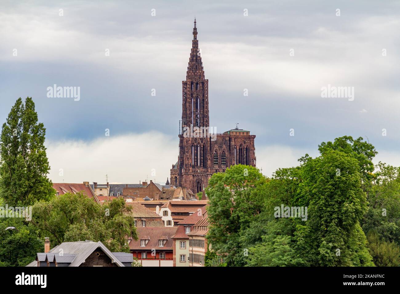 Idyllic impression with Strasbourg Cathedral in Strasbourg, a city at ...