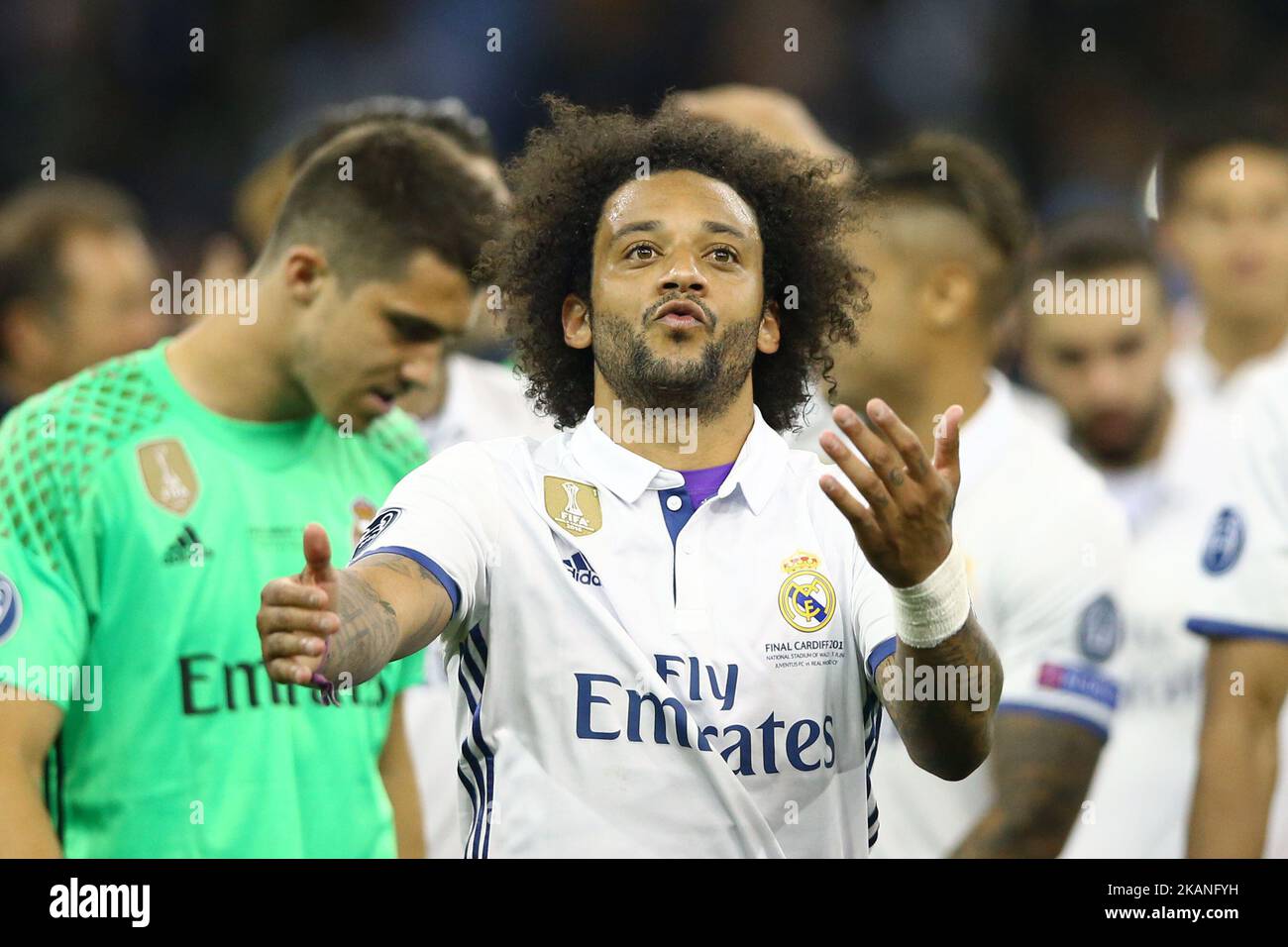 Marcelo of Real Madrid celebrating during the UEFA Champions League ...