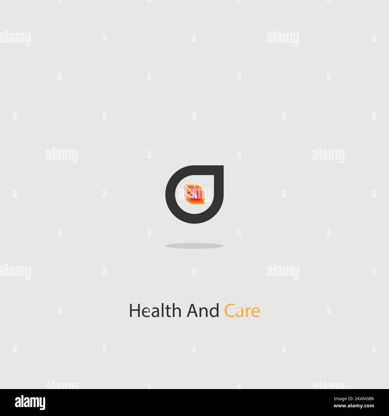 A minimalistic health and care logo icon design isolated on a plain ...