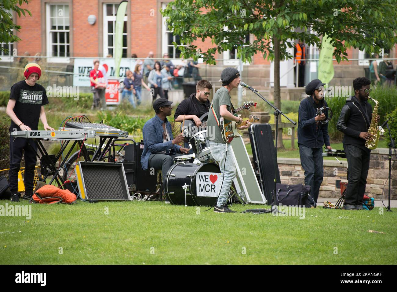 The band Ruff Trade perform opposite the One Love Manchester benefit ...