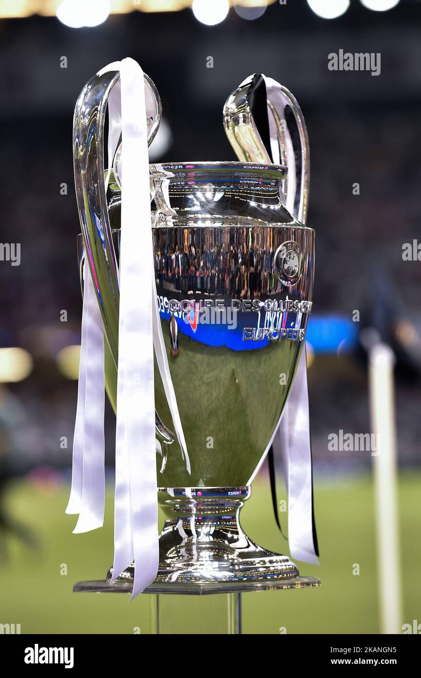 Champions League Trophy ahead the UEFA Champions League Final match ...