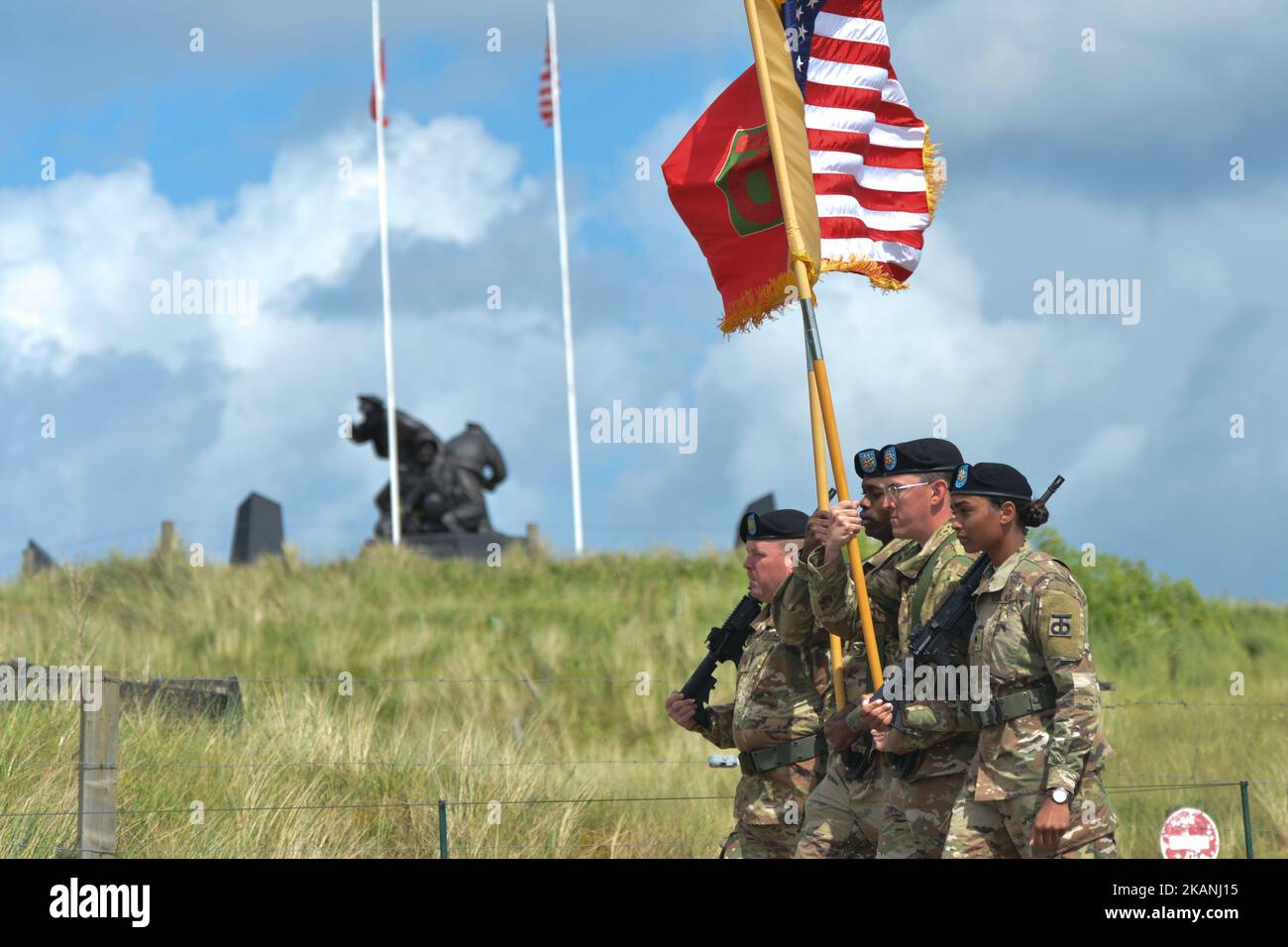 The US Army flag bearers during the International Commemorative ...