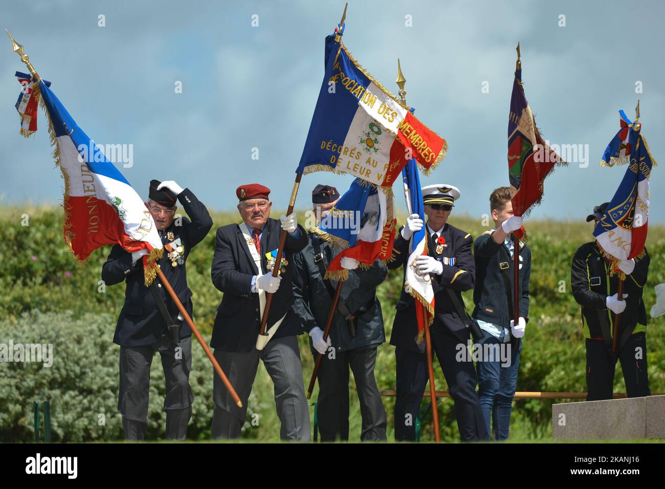 The French flag bearers during the International Commemorative Ceremony ...