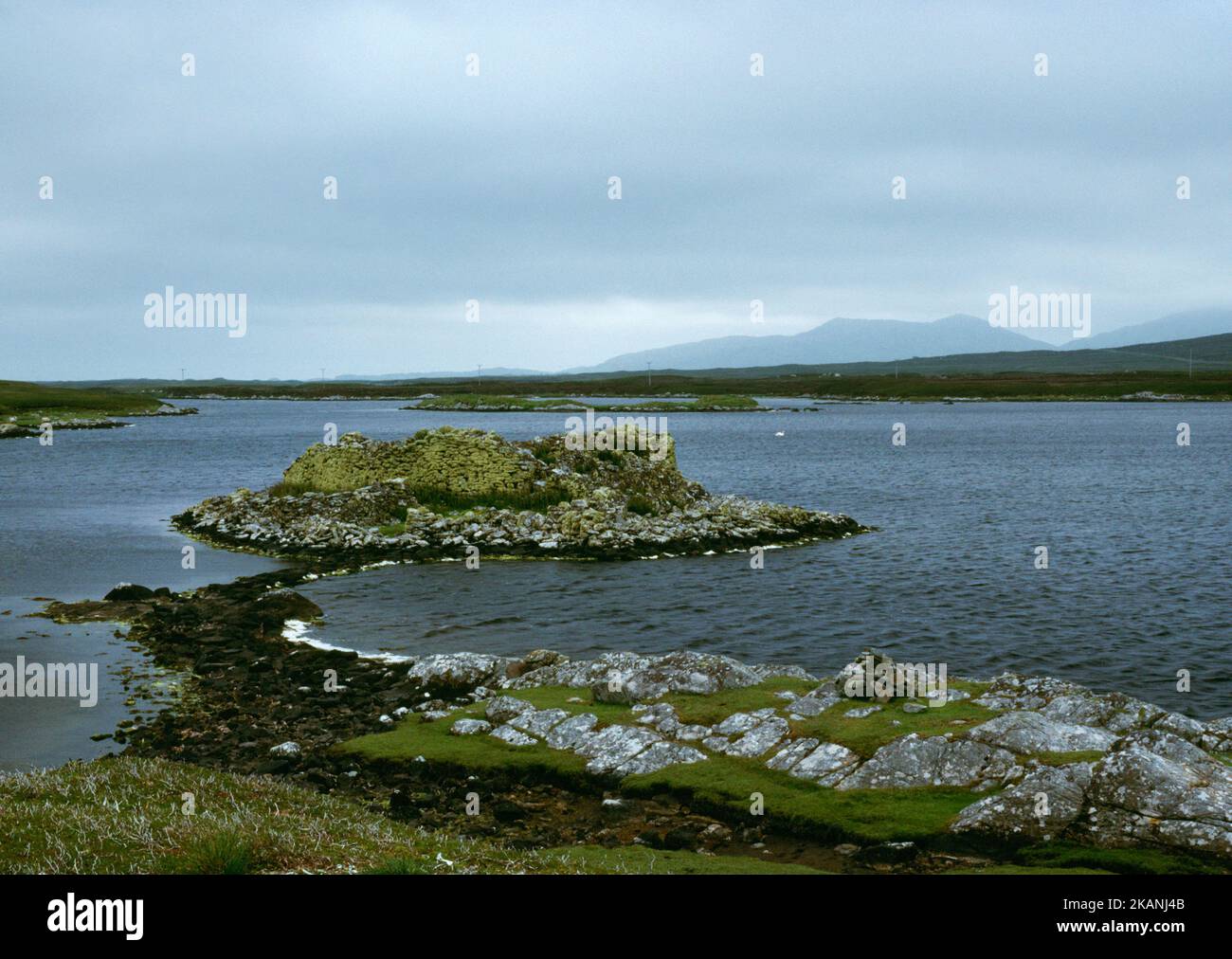 View SSE of Dun Torcuill Iron Age galleried dun & causeway near the SW ...