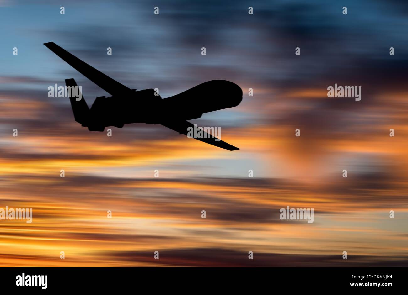 Ukraine. 03rd Nov, 2022. Silhouette of a Northrop Grumman RQ-4B Global ...