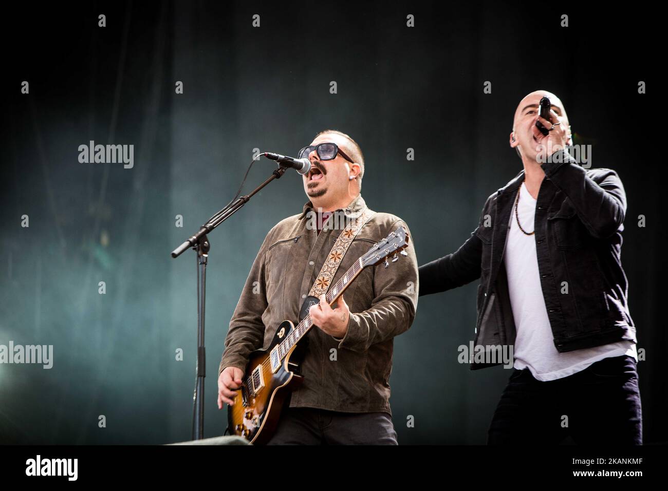 The american rock band Live pictured on stage as they perform at ...