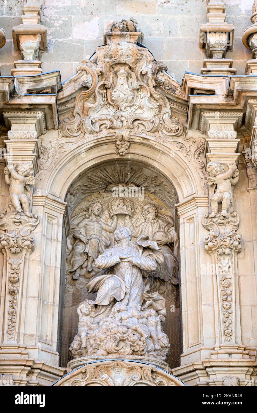 Exterior architecture of the Basilica of Santa Maria Catholic church ...