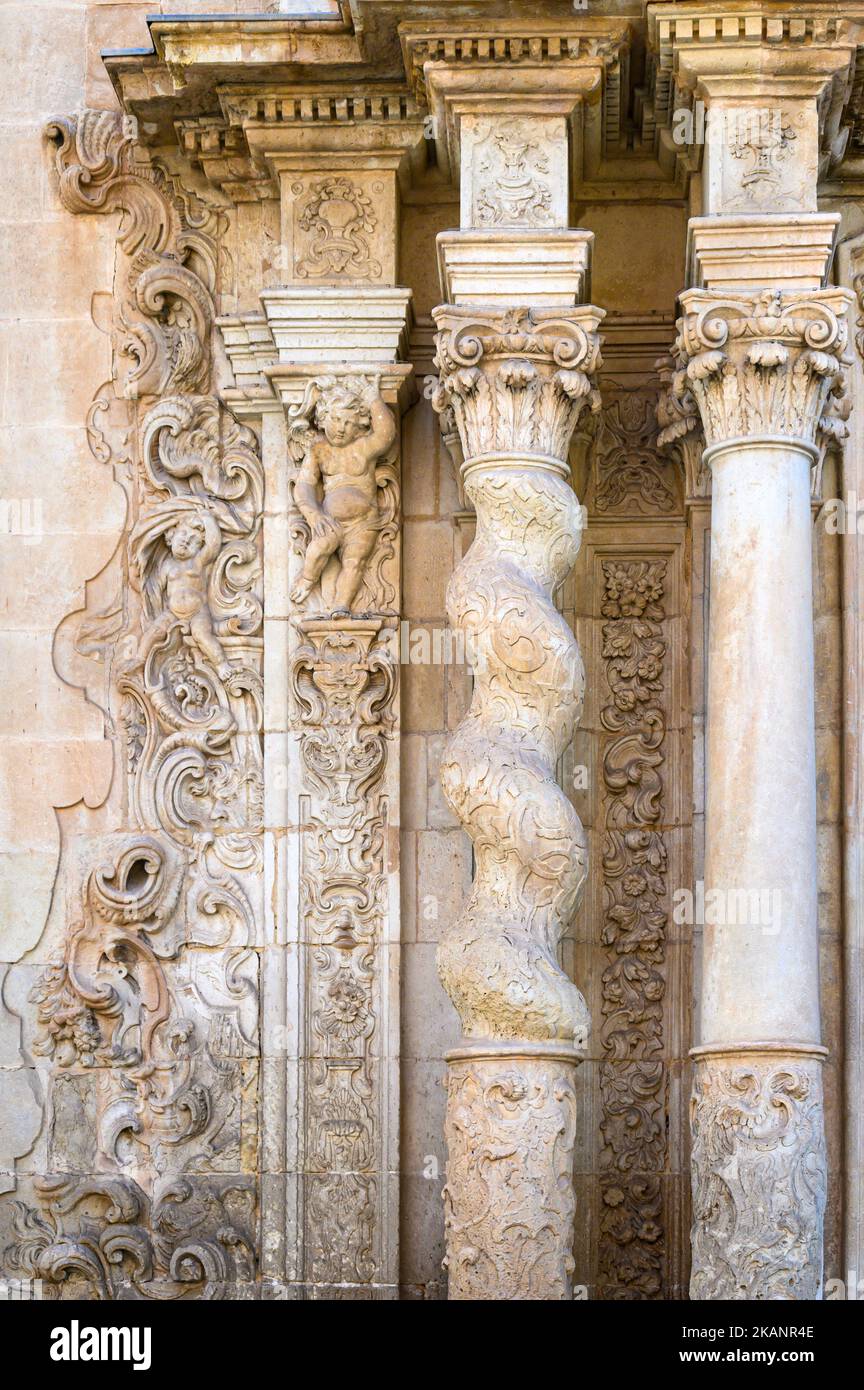 Exterior architecture of the Basilica of Santa Maria Catholic church ...
