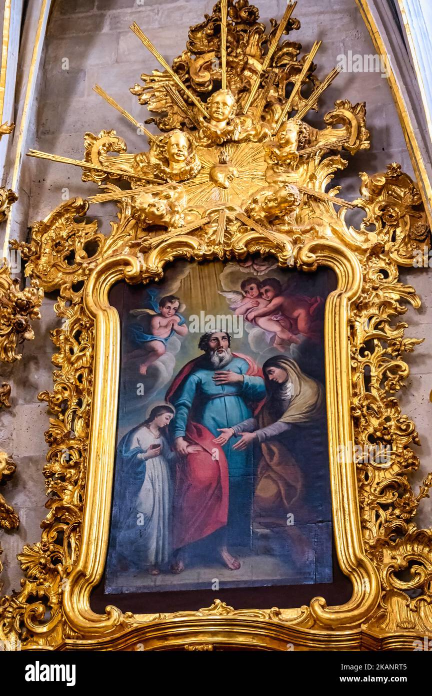 Interior detail of the Basilica of Santa Maria Catholic chruch. A ...