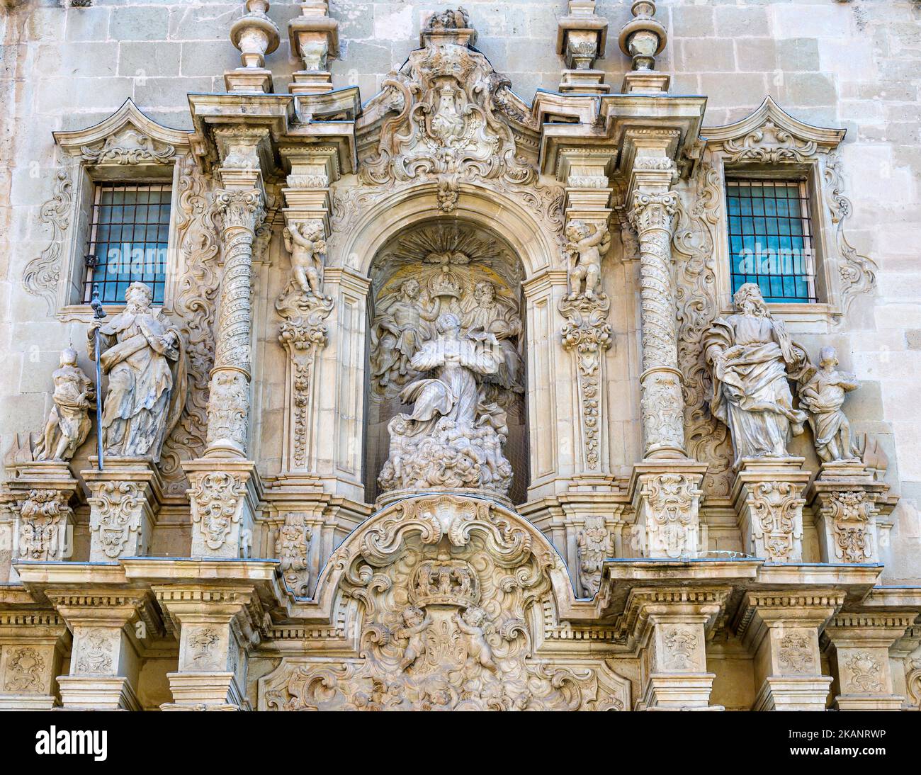 Exterior architecture of the Basilica of Santa Maria Catholic church ...
