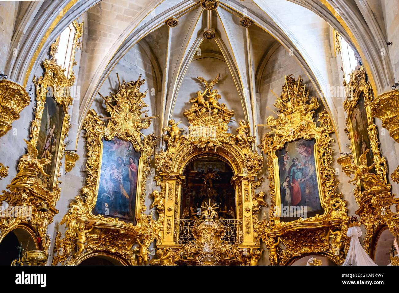 Interior detail of the Basilica of Santa Maria Catholic church ...