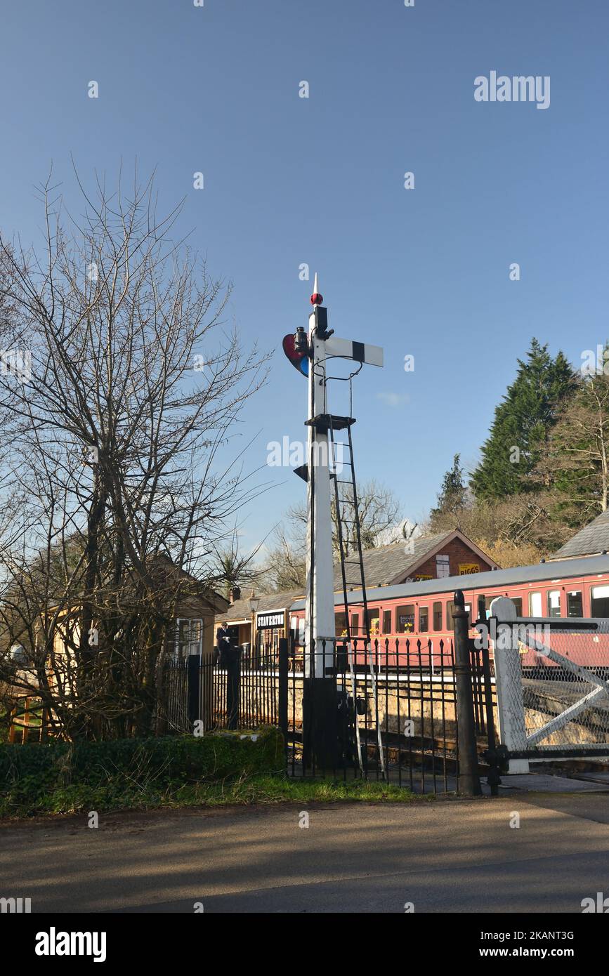 Semaphore signal at the South Devon Railway's Staverton station Stock ...