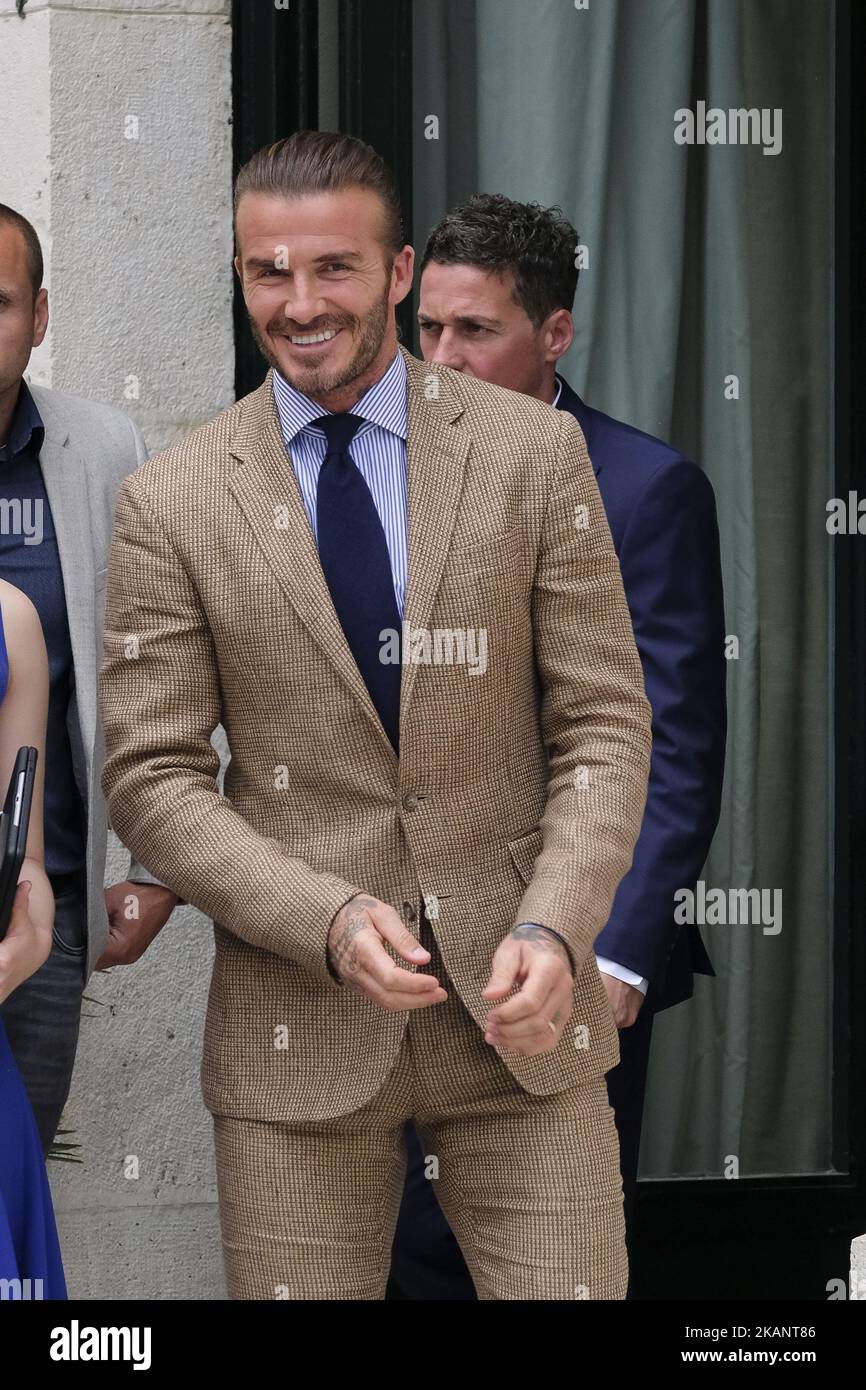 David Beckham attends the presentation of Biotherm Homme in Madrid ...