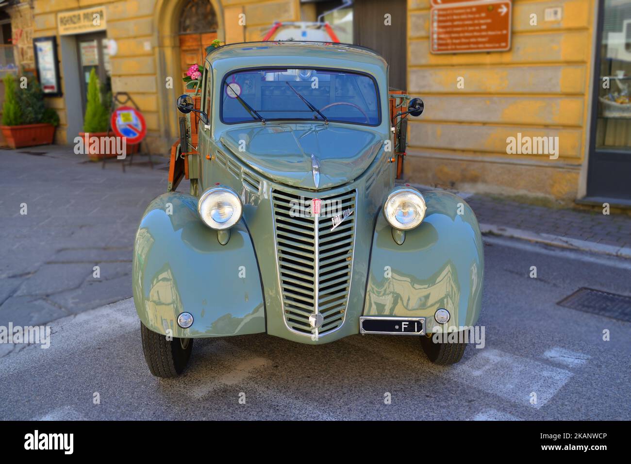 Vintage car from 1952 made by Fiat 1100 ELR of the Italian car ...