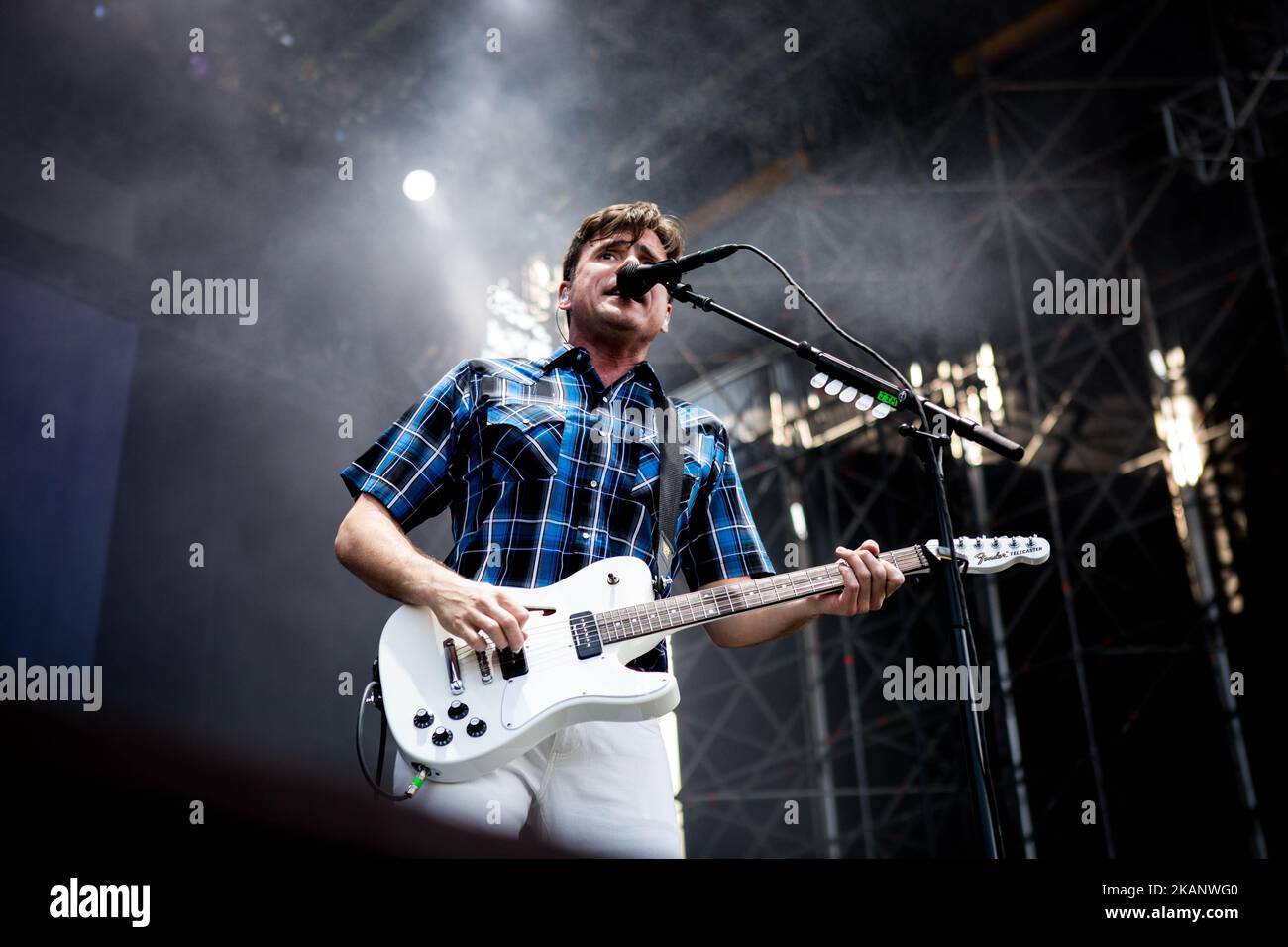Jim Adkins of the american rock band Jimmy Eat World pictured on stage ...