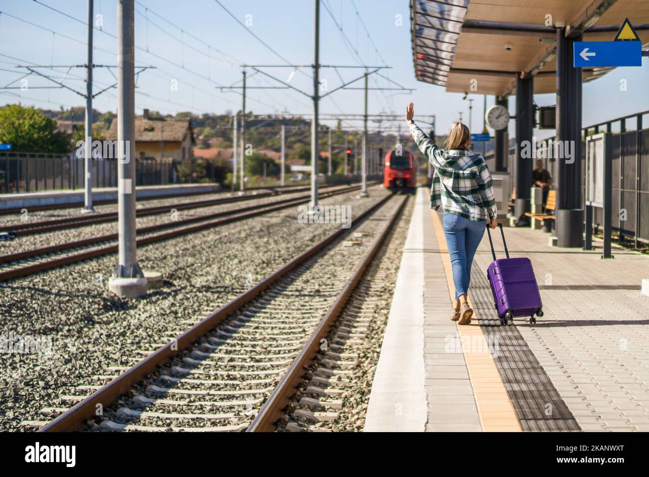 Woman missed train platform hi-res stock photography and images - Alamy