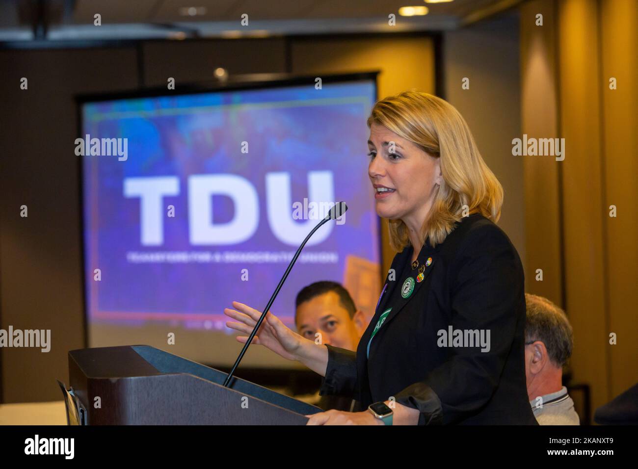 Chicago, Illinois - Sara Nelson, president of the Association of Flight ...