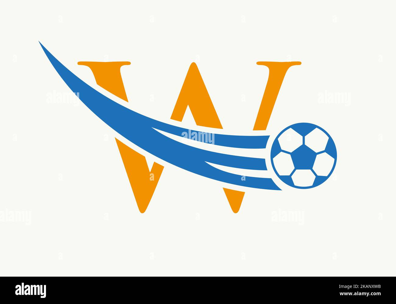 Letter W Soccer Football Logo. Soccer Club Symbol Concept Of Football ...