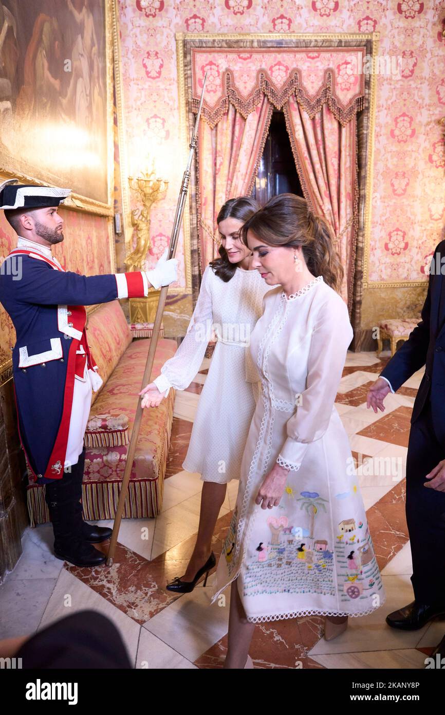 Madrid, Spain. , . Queen Letizia of Spain, Mrs. Silvana Lopez Moreira ...