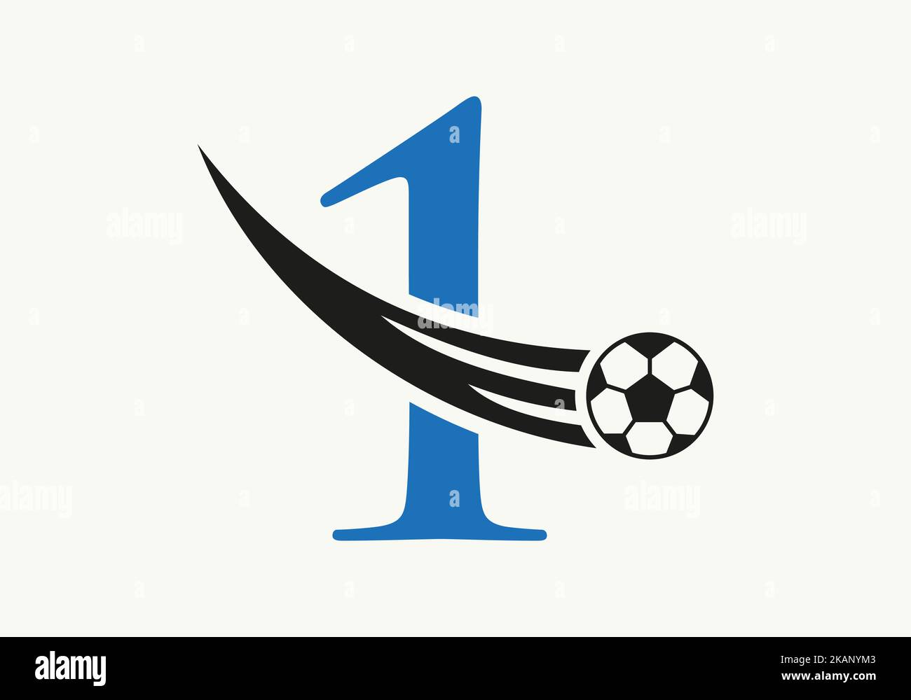 Letter 1 Soccer Football Logo. Soccer Club Symbol Concept Of Football ...