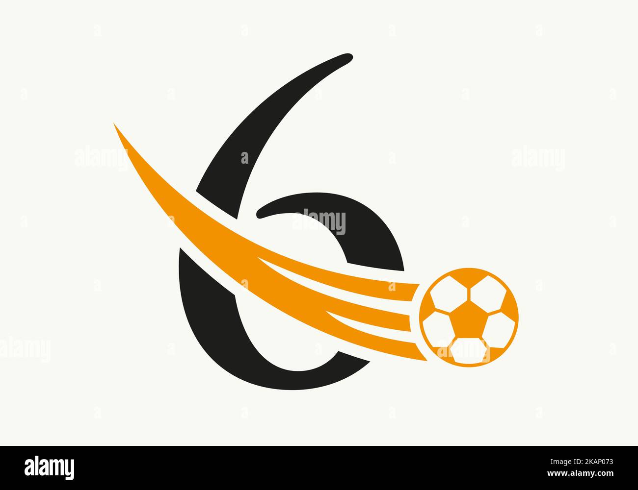 Letter 6 Soccer Football Logo. Soccer Club Symbol Concept Of Football ...