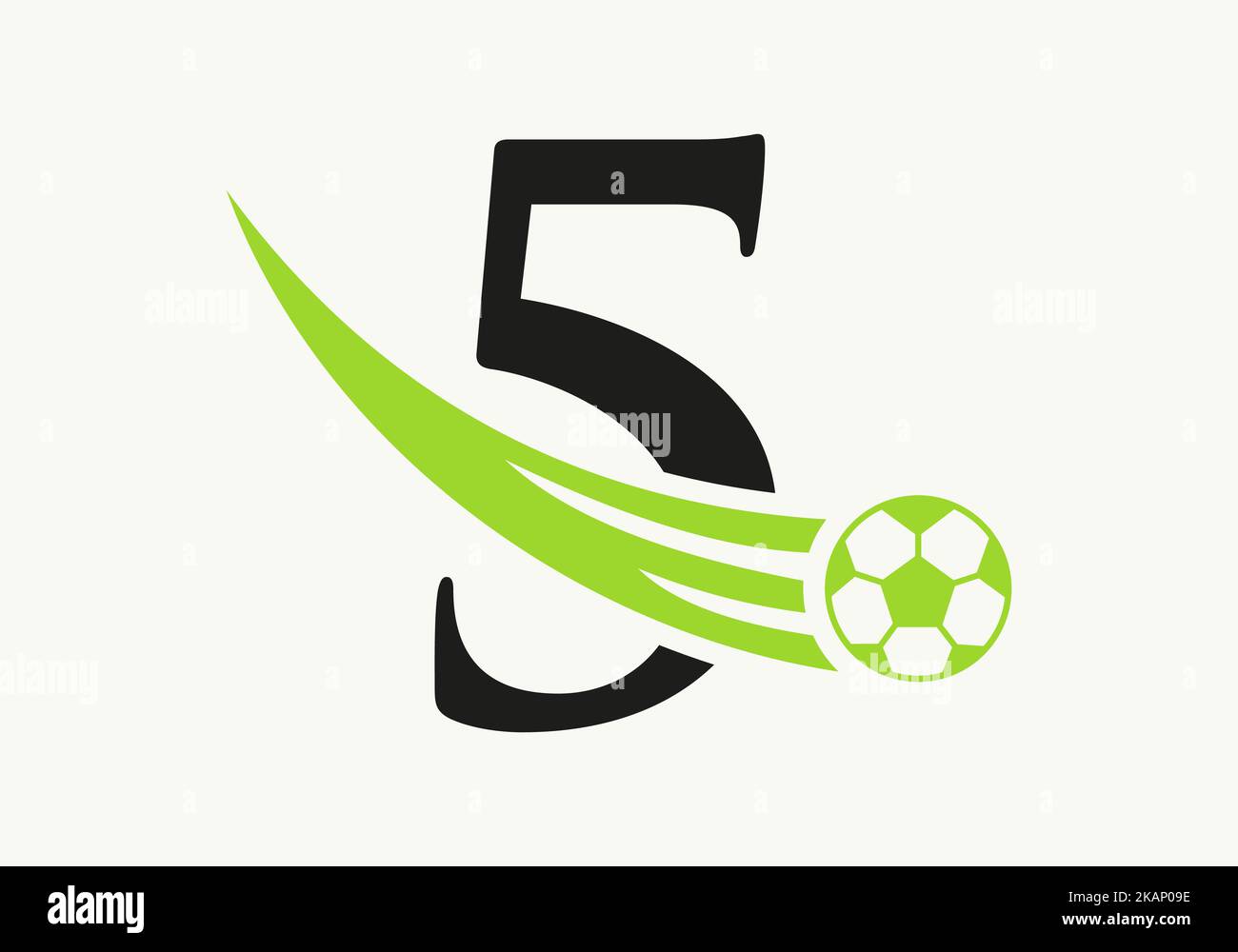 Letter 5 Soccer Football Logo. Soccer Club Symbol Concept Of Football ...