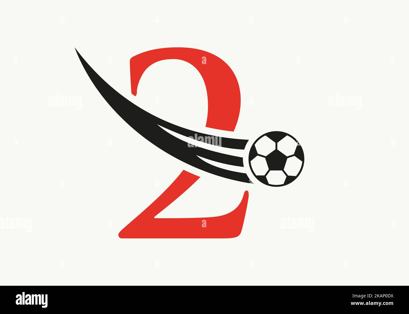 Letter 2 Soccer Football Logo. Soccer Club Symbol Concept Of Football ...