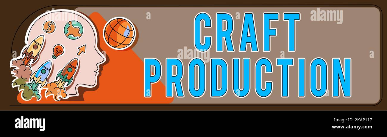 Text showing inspiration Craft Production. Word Written on providing ...