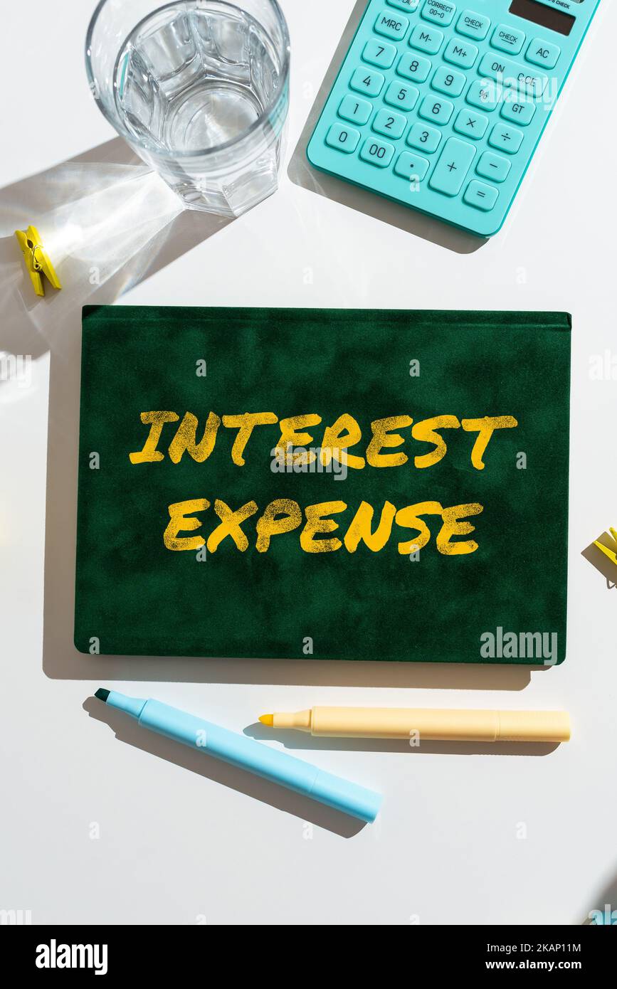 Conceptual display Interest Expense. Business showcase connects ...