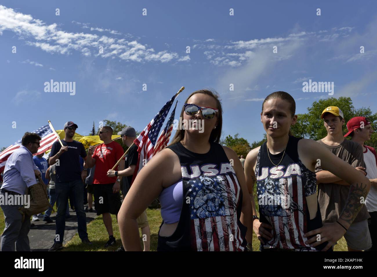 Members of patriotic groups assemble for a patriotic rally at the Civil ...