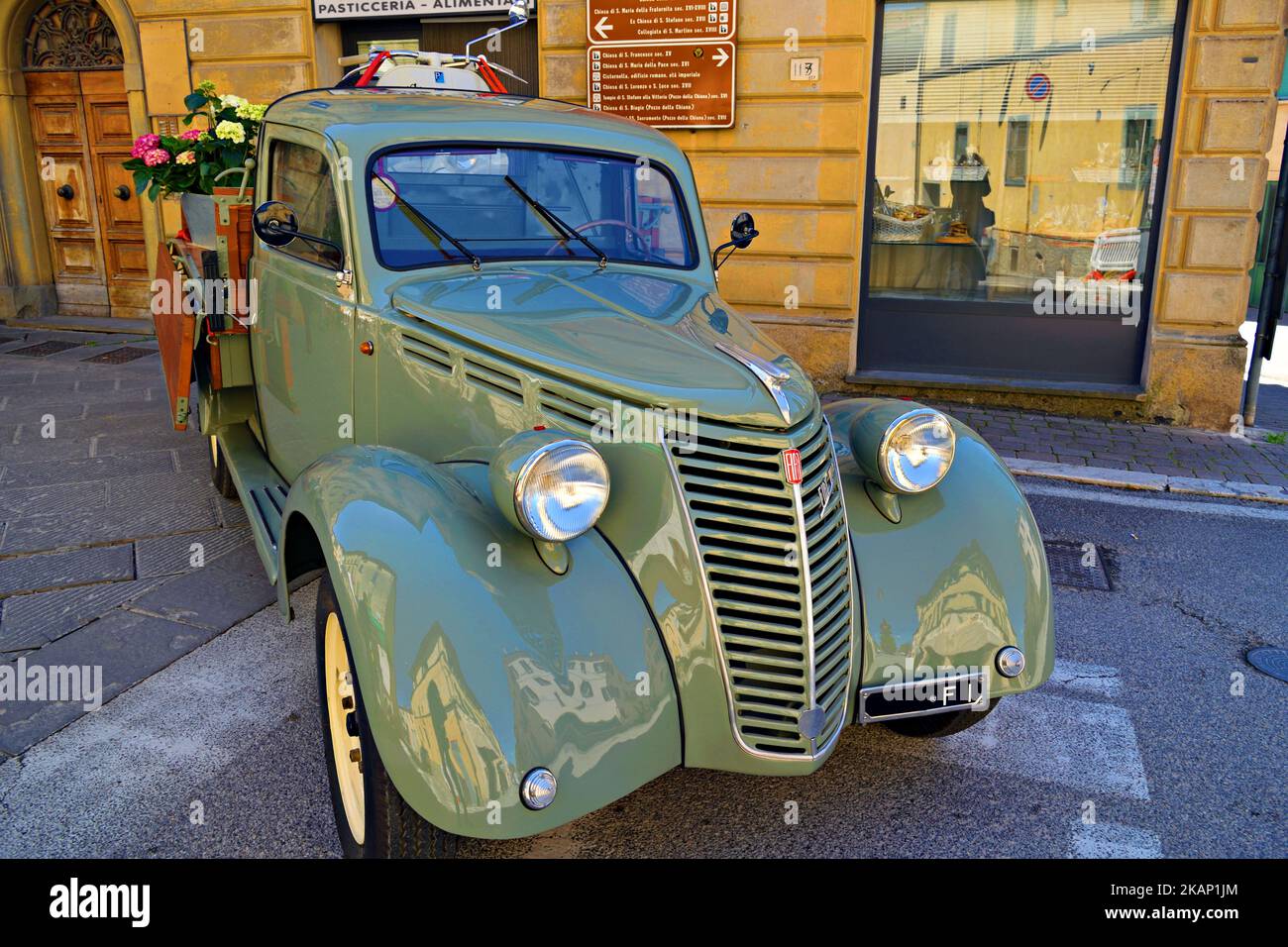 Vintage car from 1952 made by Fiat 1100 ELR of the Italian car ...